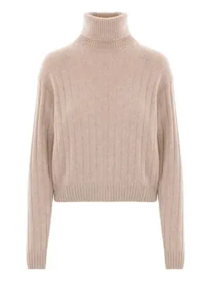 Prada Roll Neck Knitted Jumper - Sand-colored