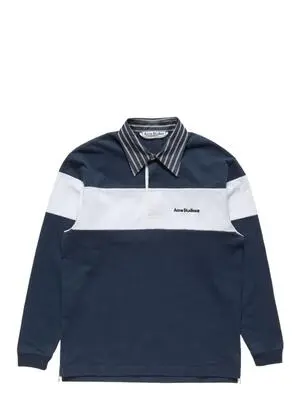 Acne Studios Striped Polo Sweatshirt Blue