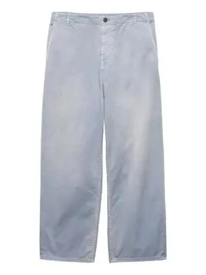 Prada Logo-patch Chino Trousers - Gray