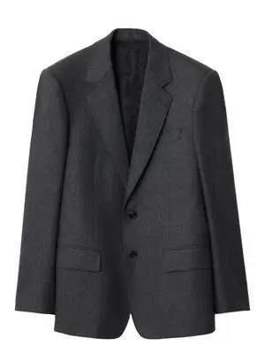 Burberry Wool Flannel Tailored Jacket - Light Gray