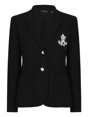 Ralph Lauren Ralph Lauren Cotton Monogram Blazer Black