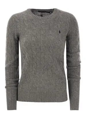 Polo Ralph Lauren Cable-knit Jumper With Embroidered Pony Logo - Gray