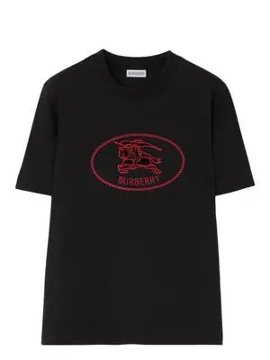 Burberry Knight Stamp Cotton T-shirt - Black