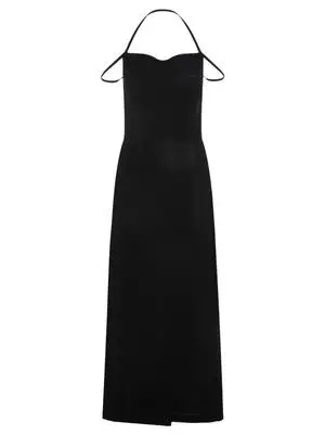 MARINE SERRE Halterneck Midi Dress - Black