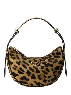 Prada Printed Leather Mini Shoulder Bag - Black