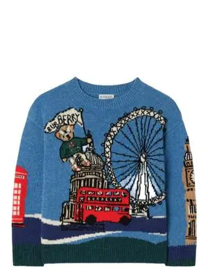 BURBERRY Burberry London Bear Wool Blend Crew Neck Sweater
