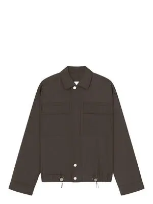 Nanushka Drawstring Twill Shirt Jacket - Green