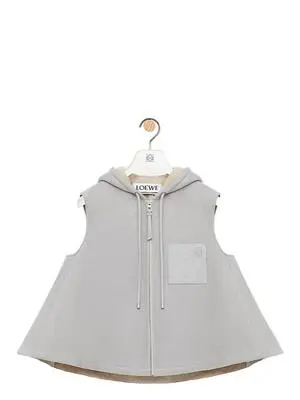 Loewe Hooded Shearling Vest - Lightly Mixed Ash