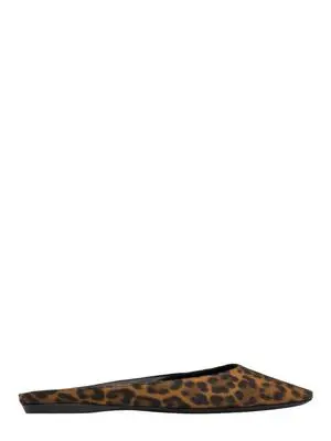 Saint Laurent Lido Leopard Slip-on Sandals - Brown