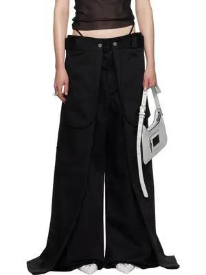 JEAN PAUL GAULTIER Layered Low-rise Casual Pants - Black