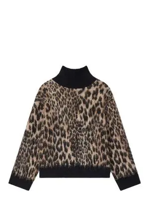 GANNI Ganni Open-Back Leopard Print Jumper Leopard