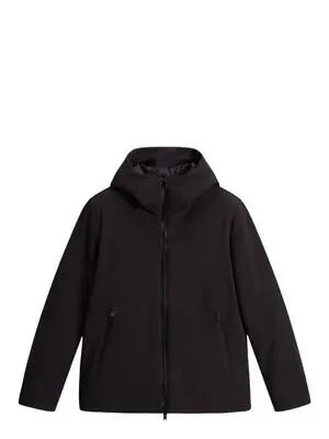 Woolrich Softshell Jacket With Hood And Zip Fastening - Black