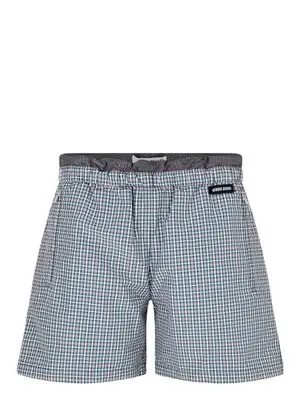 Miu Miu Checked Tailored Shorts - Gray