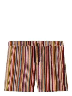 Paul Smith Signature Stripe Towelling Lounge Shorts - Brown