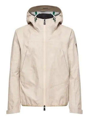 Moncler Blagnac Linen Hooded Jacket - Beige