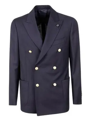 LARDINI Double-breasted Blazer - Black