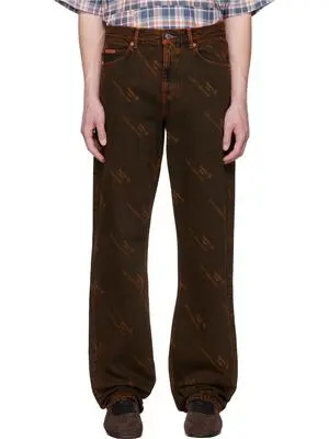 Martine Rose Logo Print Jeans - Brown