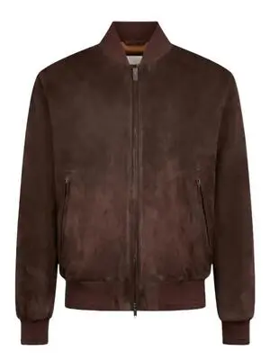 TOD'S Suede Bomber Jacket - Brown