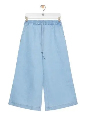 Loewe Loewe Cropped Wide-Leg Trousers Denim Blue