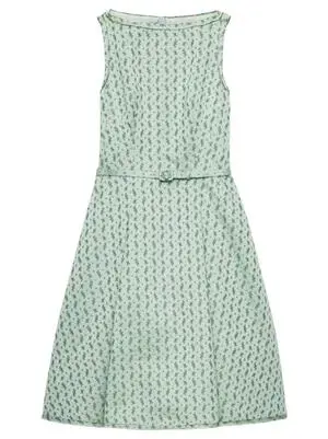 Prada Floral Print Duchess Dress - Chlorophyll