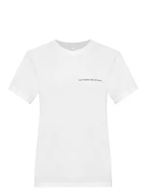 Victoria Beckham Logo Printed Crewneck T-shirt - White