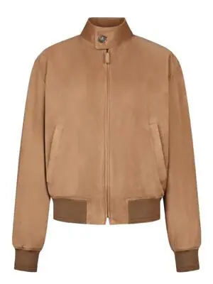 TOD'S Tod's Suede Bomber Jacket Light Brown