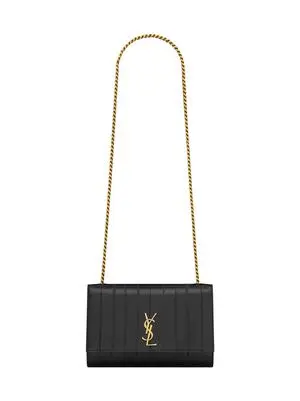 Saint Laurent Flap Shoulder Bag With Chain Strap - Black