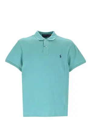 Polo Ralph Lauren Polo Ralph Lauren Logo Embroidered Short-Sleeved Polo Shirt Turquoise