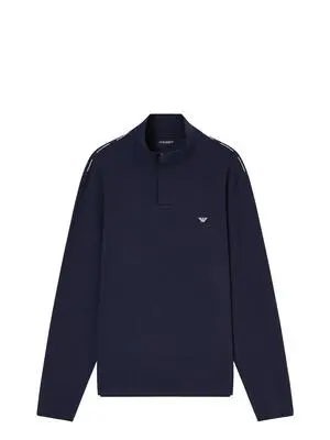 Emporio Armani Stand-up Collar Sweatshirt - Black
