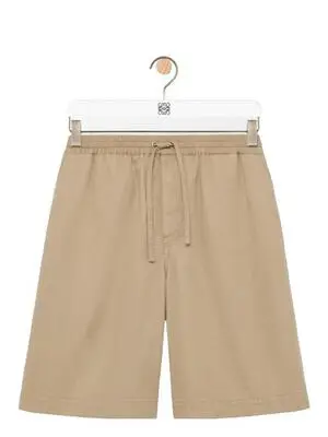 Loewe Loewe Drawstring Shorts With Anagram Appliqué Light Brown