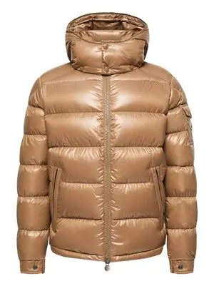 Moncler Moncler Maya Hooded Short Down Jacket Beige