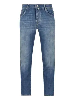 Jacob Cohen Slim-fit Jeans With Logo Patch - Blue