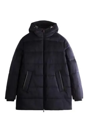 TOD'S Hooded Cotton-padded Jacket - Blue