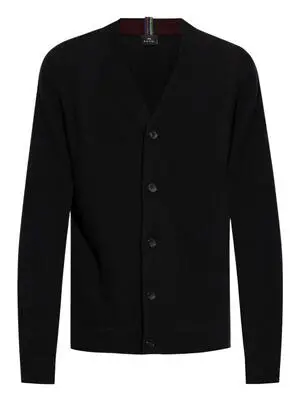 Paul Smith Merino Wool V-neck Cardigan - Black