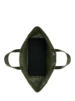 ANINE BING Woven Tote Bag With Embossed Logo - Black