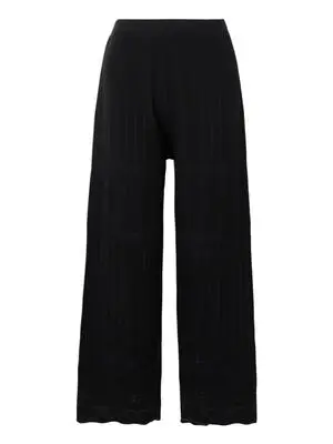ERES Knitted Wide-leg Trousers - Black