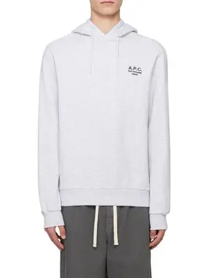 A.p.c. Embroidered-logo Hoodie - Grey