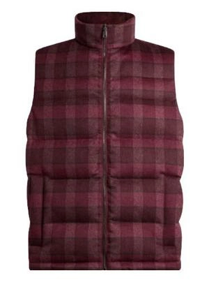 Etro Wool And Cashmere Down Gilet With Check Motif - Red