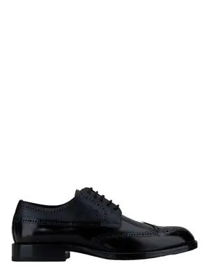 TOD'S Leather Logo Business Dress Shoes - Black