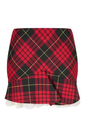 Alexander McQueen Alex Kick Mini Skirt - Red