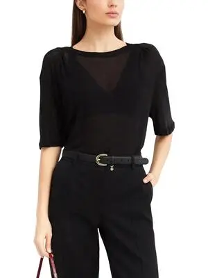 Victoria Beckham Short-sleeve Crewneck Top - Black