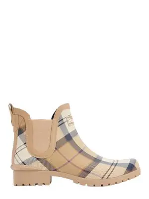 Barbour Barbour Logo Plaid Ankle Boots Nude