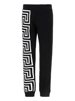 Versace Greca Motif Printed Sweatpants - Black