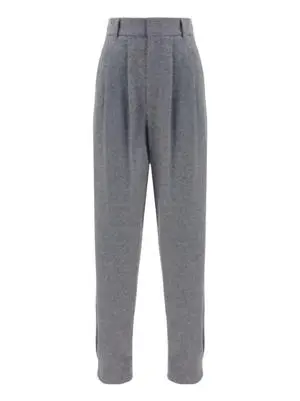 Brunello Cucinelli Tapered-leg Cashmere Trousers - Gray