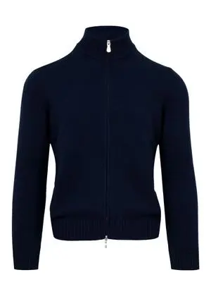 GRAN SASSO Zippered Knit Cardigan - Black