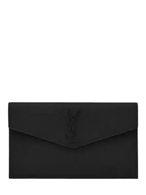 Saint Laurent Logo Plaque Pouch - Black