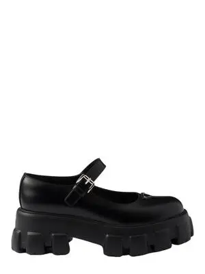 PRADA Prada Triangle Logo Mary Jane Flat Shoes