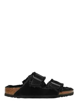 BIRKENSTOCK Buckled Open Toe Slippers - Black