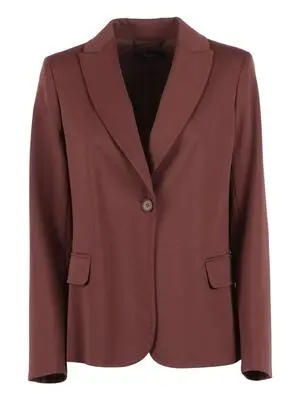 Max Mara Tailored Blazer With Notched Lapel - Red
