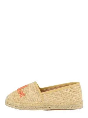 Chloé Espadrille Slip-on Flats With Logo Detailing - Nude